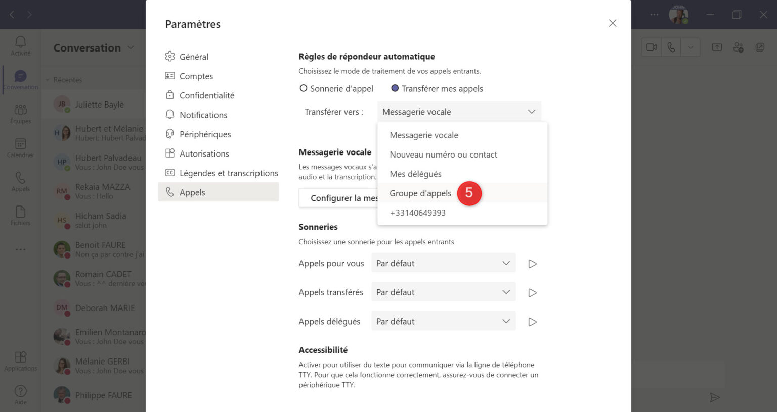 Faire des groupements d'appels dans Teams TeamsPhony